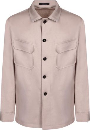 Tagliatore Homme, Chemises, Beige, Taille: XL Linen Overshirt