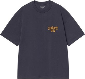 Carhartt Work in Progress T-shirt Blackletter - Homme - Tops - Bleu - Taille: XL