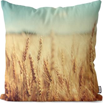 Void Watches Weizen Feld Landwirtschaft Acker Kissenbezug Kissenhülle Dekoration wasserfest Outdoor Garten Kissen bezug deko, Kissen Größe:50 x 50 cm