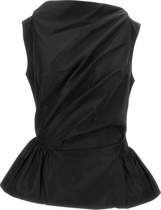 Simone Rocha Femme, Tops, Noir, Taille: 34 FR Top drap&eacute; et ajust&eacute;