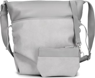 zwei Damen Umhängetasche JANA J120 | 9 Liter Schultertasche mit verstellbarem Gurt | Beuteltasche mit seitlicher Raffung | wasserfestes Kunstleder | inkl. 