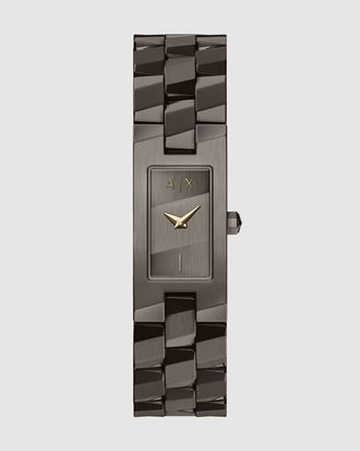 A|X Armani Exchange Uhr mit zwei Zeigern aus braunem Edelstahl in Braun