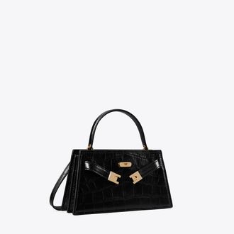 Tory Burch Damen Gepr&auml;gte Mini Lee Radziwill Tasche mit Tragegriff oben