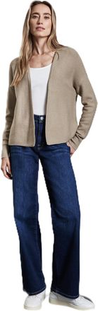 Street One Damen A253874 Offener Strukturcardigan, Honey Sand Mel., 46 EU