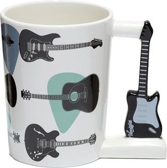 Puckator Headstock Gitarre geformter Henkel Tasse aus Dolomit-Keramik