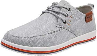 Generic Chaussures de sport en toile pour homme - Extra larges - Chaussures d&eacute;t&eacute; &agrave; lacets - Chaussures de marche &agrave; fond plat - Baskets basses d&eacute;contract&eacute;es re