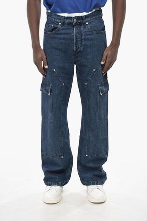 Palm Angels Denim Cargo Straight-Fit Jeans Dark Wash 24cm Palm Angels