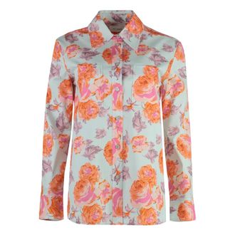 St. John Baumwollhemd mit Blumendruck - - Blouses & Shirts - Damen - Mehrfarbig - S