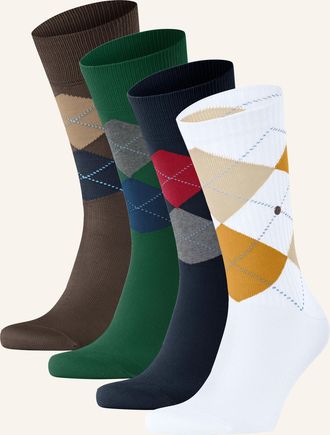 Burlington 4er-Pack Socken Bens Burlis Mit Geschenkbox grau