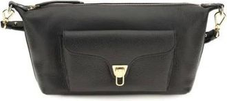 Coccinelle Sac bandouli&egrave;re en cuir avec fermoir tourniquet - Femme - Sacs - Noir - Taille: ONE Size