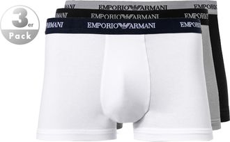 Emporio Armani Herren Trunks grau Baumwolle & Mix unifarben