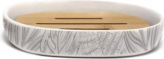 Douceur d'Intérieur Amber Seifenschale (12,3 x 8,3 x 2,3 cm), Bedruckte Keramik und Bambus