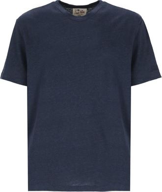 Saint Barth Homme, Tops, Bleu, Taille: XL T-shirt en lin