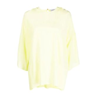 Lanvin Bluse mit Zitronenmuster und Rundhalsausschnitt - - Blouses & Shirts - Damen - Beige - XS