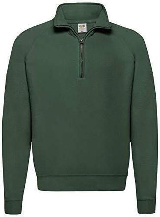 Fruit Of The Loom Sweat-Shirt d&eacute;contract&eacute; Classique &agrave; col zipp&eacute; 80/20 Hommes - Bouteille Verte (XL)
