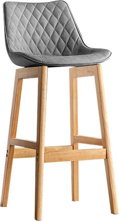 Generic Barhocker, Tresenst&uuml;hle aus Kunstleder im Landhausstil, K&uuml;chenbarhocker mit Holzbeinen und Fu&szlig;st&uuml;tze, Tragkraft 150 kg