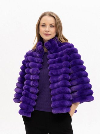Passioni Winterjacke Felljacke mit 3/4-Arm mit Steppung