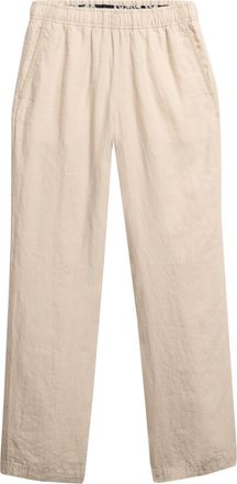 Superdry Damen Leinenhose mit Kordelzug Bimsstein Beige 38