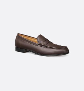 Dior Leather Penny Loafer - Brown