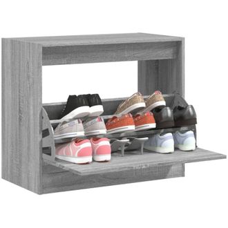 vidaXL Schuhschrank Grau Sonoma 80x42x69 cm Holzwerkstoff Vidaxl