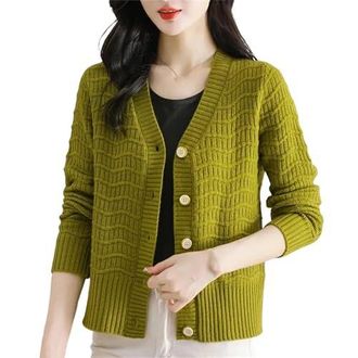 Generic Cardigan tricot&eacute; pour femme - Printemps - Tendance - Style d&eacute;contract&eacute; et &eacute;l&eacute;gant, Vert, XXL