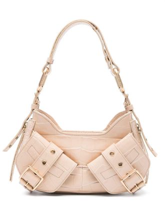 Francesco Biasia sac porté épaule en cuir Y2K à effet peau de crocodile - Tons neutres