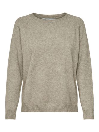 Only Damen Pullover Strickpullover ONLRICA Life 15204279,Beige/Detail:w. Melange,XL