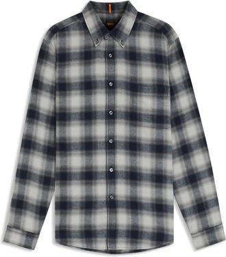 HUGO BOSS Weichgewaschenes Flanellhemd aus Baumwolle - - Shirts - Herren - Mehrfarbig - L