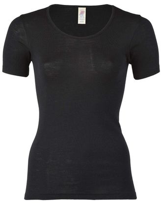 Engel Damen Kurzarm Unterhemd, Schwarz, 46/48