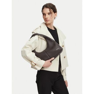 Calvin Klein Handtasche Calvin Klein Slouchy Leather Shoulder Bag LV04F3657G Braun