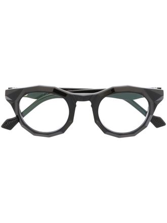 Yohji Yamamoto lunettes de vue &agrave; monture g&eacute;om&eacute;trique - Noir