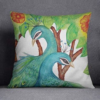 Bonamaison Le Jardin du Lin Kissenhüllen, Cotton, Mehrfarbig, 45x45