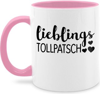 Shirtracer Tasse Tassen 325ml - Statement Sprüche - Lieblings Tollpatsch - schwarz - 325 ml - Rosa - tollpatschige spruchtasse sarkasmus tollpatschig kaffeetasse
