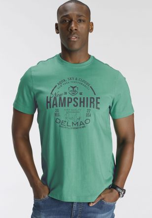 DELMAO T-Shirt DELMAO, Herren, Gr. 3XL (64/66), gr&uuml;n, Single Jersey, Obermaterial: 100% Baumwolle, bedruckt, normal, Rundhals, Shirts T-Shirt, Kurzarm, l&auml;ssi