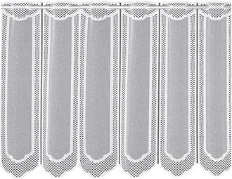 Gardinia Sehlbach Bistrogardine Jacquard Bogenstore, Weiß, 145 x 120 cm Bistrogardine, Elegantes Design, Hochwertige Verarbeitung, Einfache Anbringung, Klassis