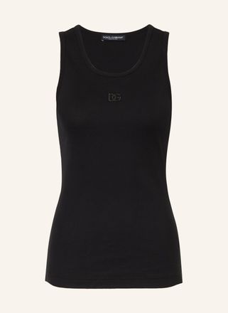 Dolce & Gabbana Top Mit Schmucksteinen schwarz