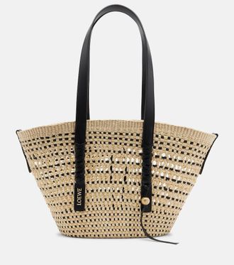 Loewe Cabas Paulas Ibiza Braid Medium en feuilles de palmier
