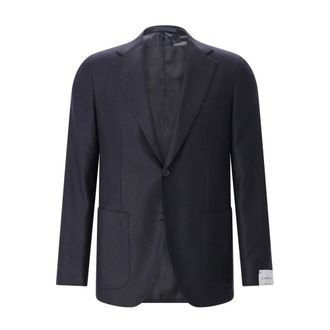 Caruso Blazer simple boutonnage en cachemire - Homme - Vestes - Bleu - Taille: 2XL