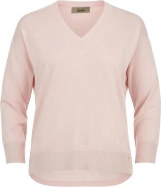 Herno Femme, Pulls, Rose, Taille: 42 FR Top &agrave; col en V
