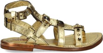 A.S.98 Flache Grant Sandalen mit Nieten - Gold