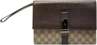 Gucci Pre-owned Vintage Canvas Clutch - Femme - Pre-owned - Beige - Taille: ONE Size