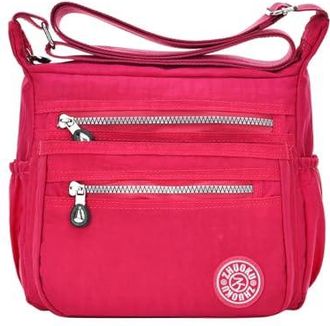 Generic Sac &agrave; bandouli&egrave;re d&eacute;contract&eacute; pour femme avec fermeture &eacute;clair pour homme, rose vif, taille unique