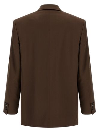 Saint Laurent Mens Brown Silk Blazer Clothing