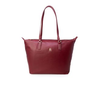 Tommy Hilfiger Femme, Sacs, Rouge, Taille: ONE Size Sac Rouge Uni avec Fermeture Éclair