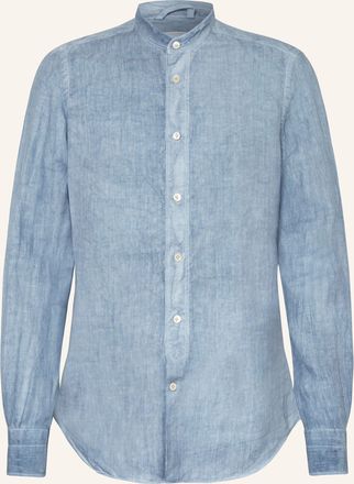 Eleventy Eleventy Leinenhemd Comfort Fit Mit Stehkragen blau