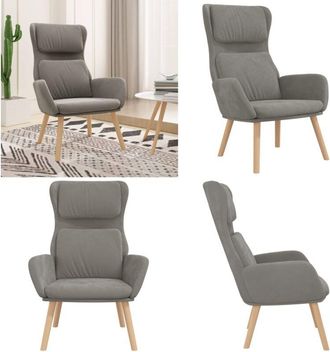 vidaXL Relaxsessel Hellgrau Samt - Samtsessel - Bequemer Sessel - Lounge Sessel - Grau Sessel - Wohnzimmersessel - Home & Living