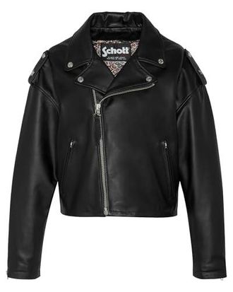 Schott NYC perfecto court avec doublure motif cashmere schott,LCWAMBER