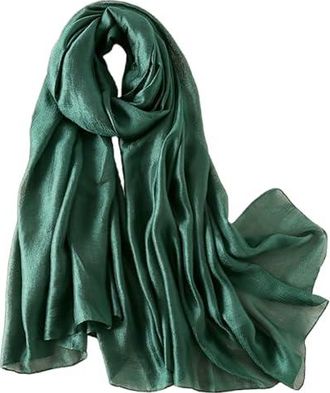 Lina & Lily Foulard Châle Étole Femme Mariage en Tissu Brillant Léger (Vert Foncé)