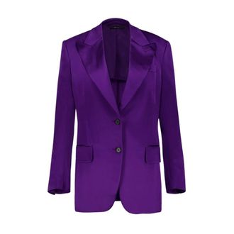 Tom Ford Elektrisch Lila Satinblazer - - Jackets - Damen - Lila - 2XS