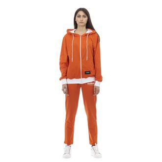 Baldinini Femme, Sport, Orange, Taille: 46 FR Sweat à capuche à blocs de couleur avec capuche ajustable